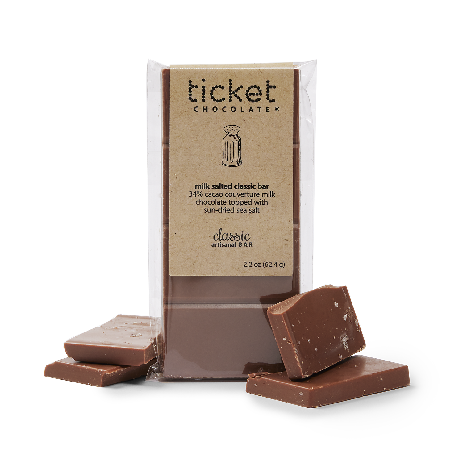 Ticket Chocolate, Milk Salted Classic Bar - Sincerely San Francisco