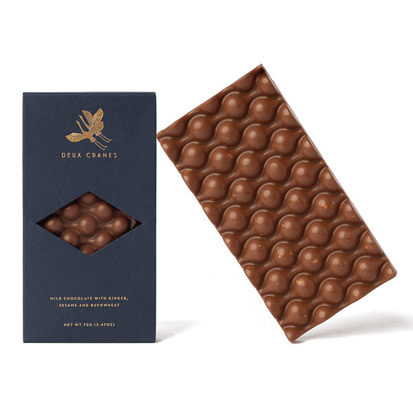 Deux Cranes, Milk Chocolate with Ginger Sesame and Buckwheat Bar ...